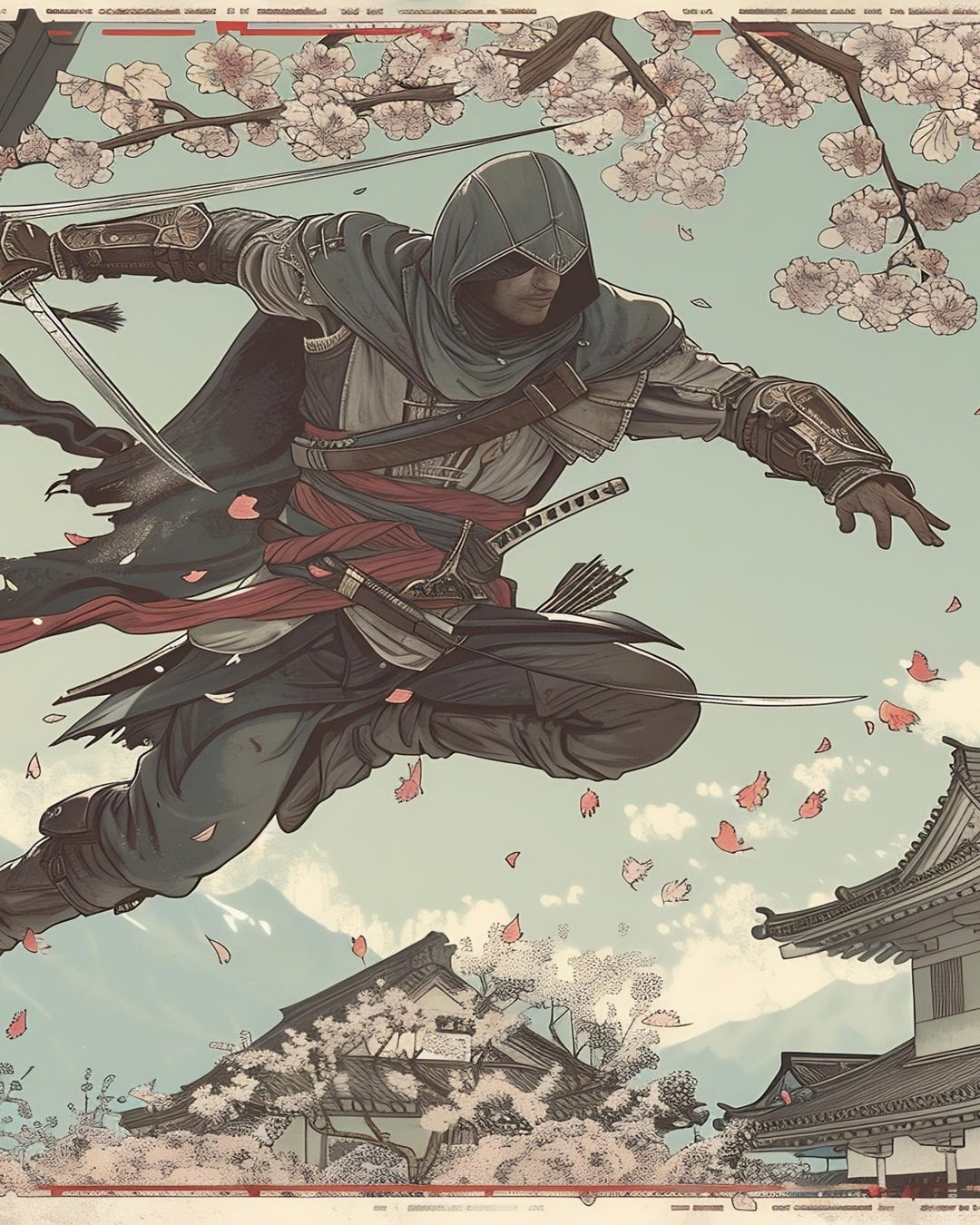 Traditional Japanese Style Assassin Wall Art || Digital Print, Painting ...