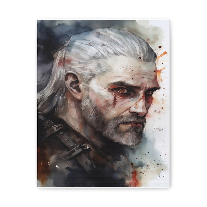 Watercolour Geralt of Rivia Wall Art || Canvas Print, Painting, Video ...