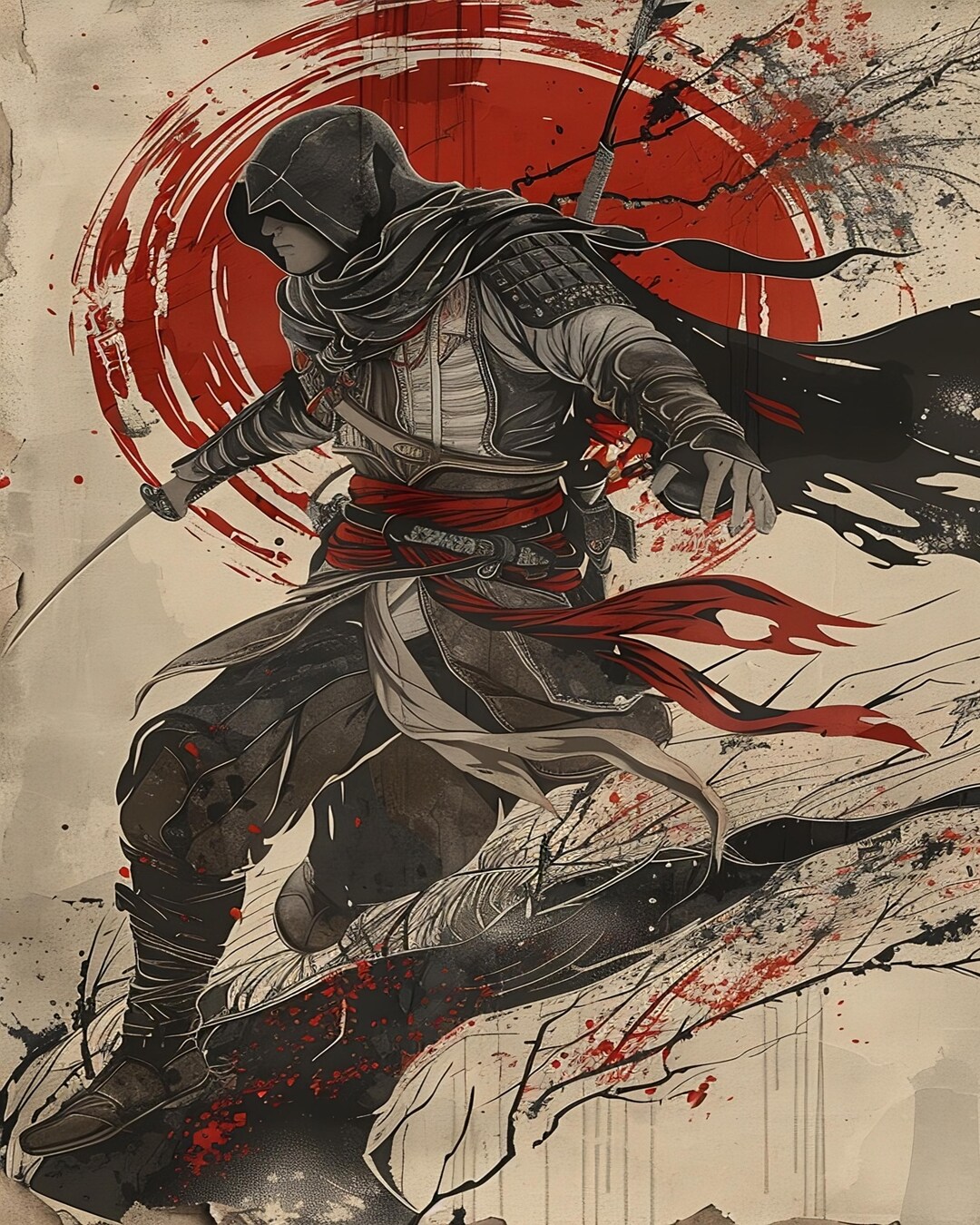 Traditional Japanese Style Assassin Wall Art || Digital Print, Painting ...
