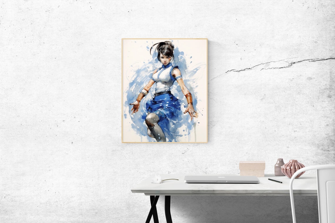 Watercolour Chun-li Wall Art || Digital Print, Painting, Street Fighter ...