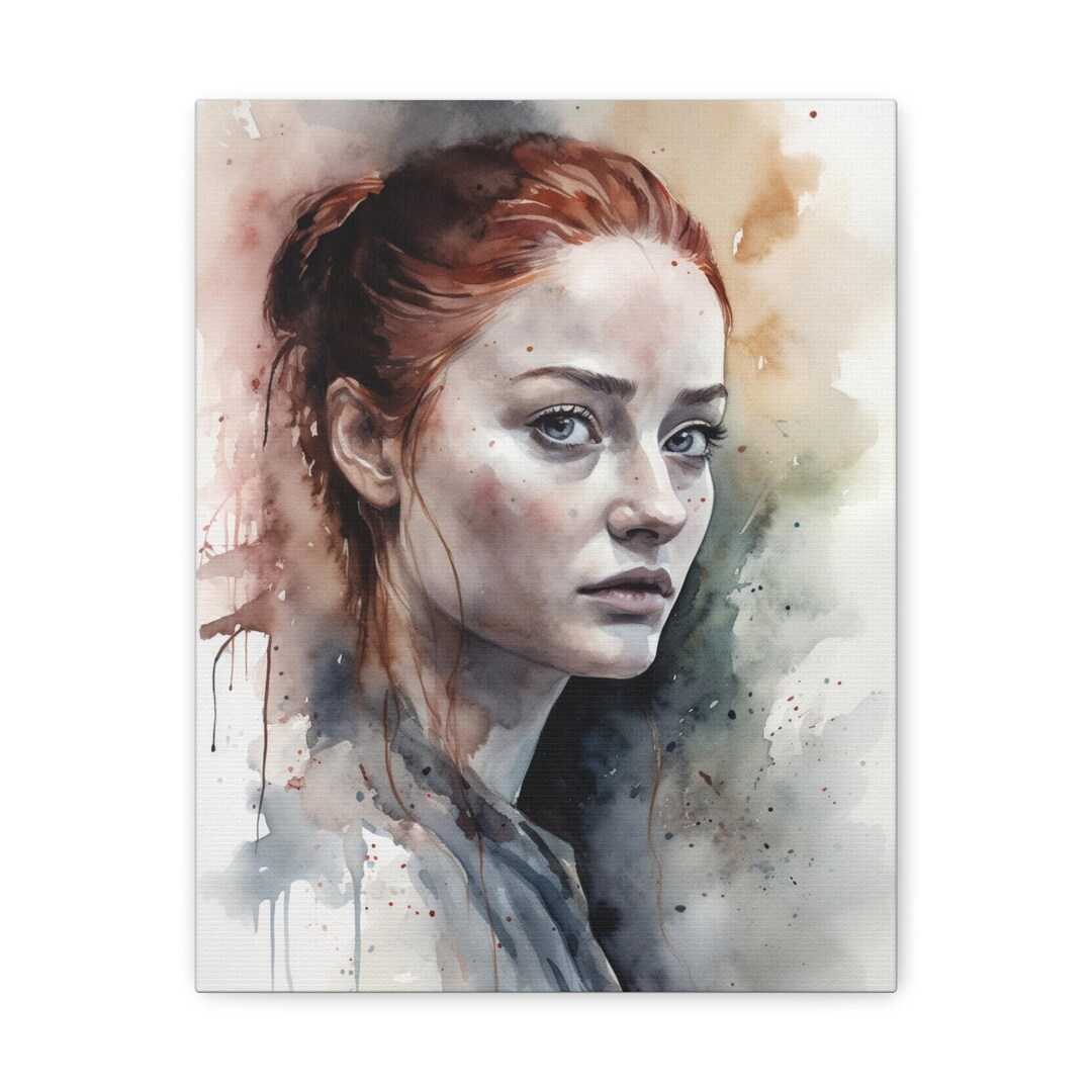 Watercolour Sansa Stark Wall Art Canvas Print, Painting, Game of ...