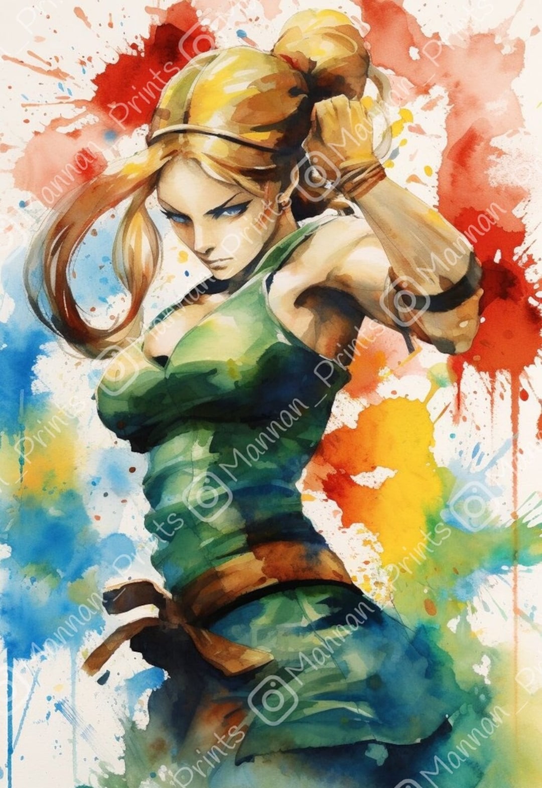 Watercolour Cammy Wall Art || Digital Print, Painting, Street Fighter ...