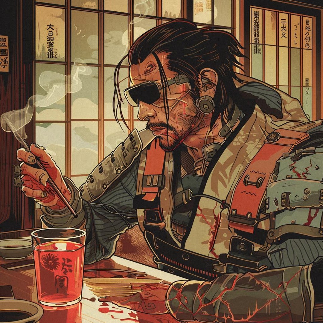 Traditional Japanese Style Cyberpunk Wall Art || Digital Print ...