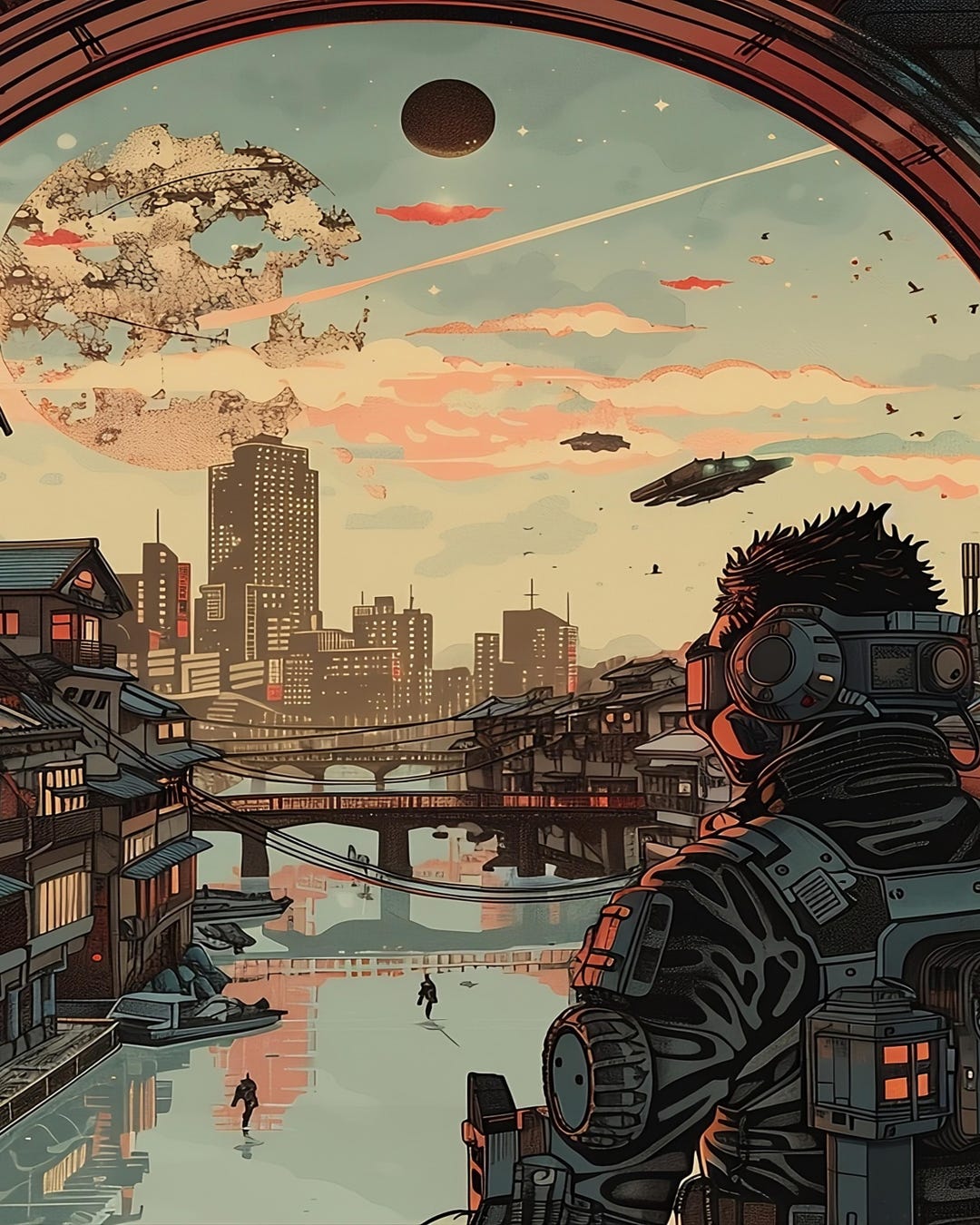 Traditional Japanese Style Cyberpunk Wall Art || Digital Print ...