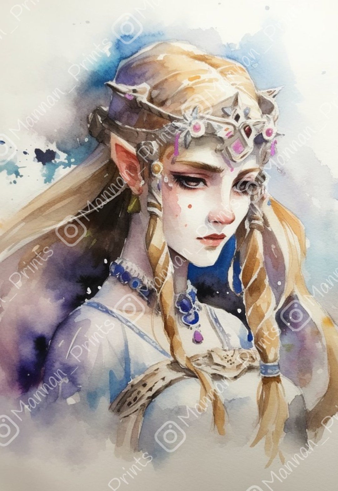 Watercolour Princess Wall Art || Digital Print, Painting, Retro ...