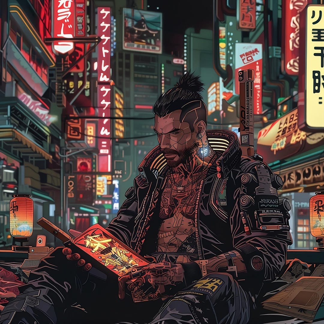 Traditional Japanese Style Cyberpunk Wall Art || Digital Print ...