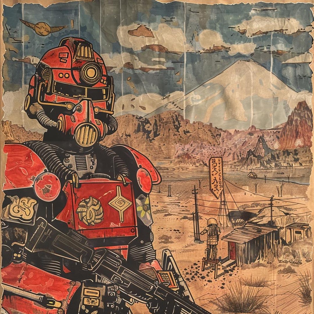 Traditional Japanese Style Fallout Wall Art || Digital Print, Painting ...