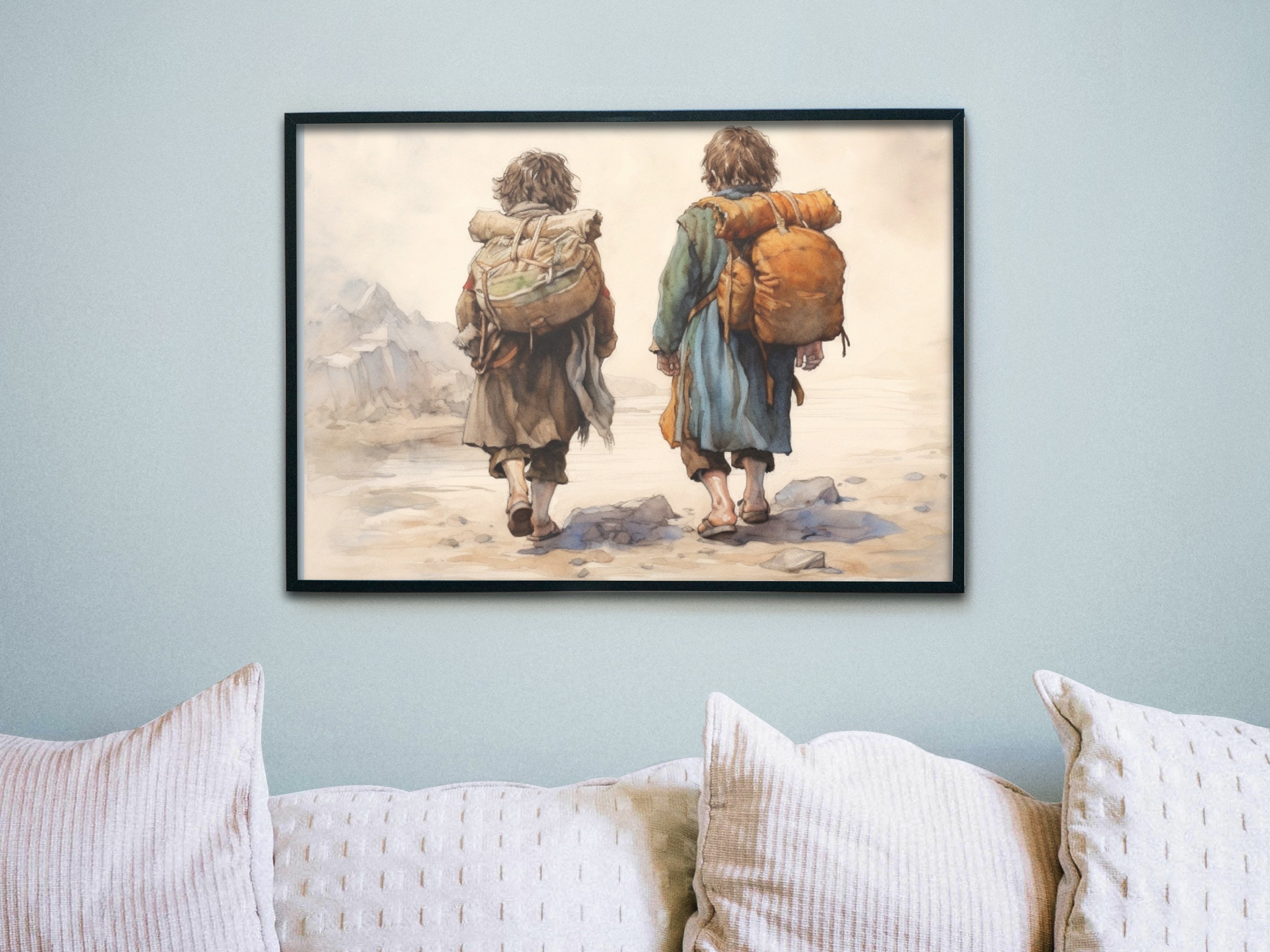 Watercolour Frodo and Sam Wall Art Digital Print, Painting, Lord of the ...