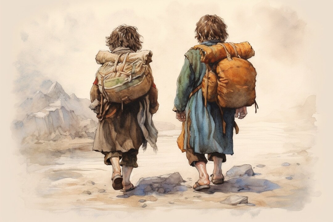 Watercolour Frodo and Sam Wall Art || Digital Print, Painting, Lord of ...