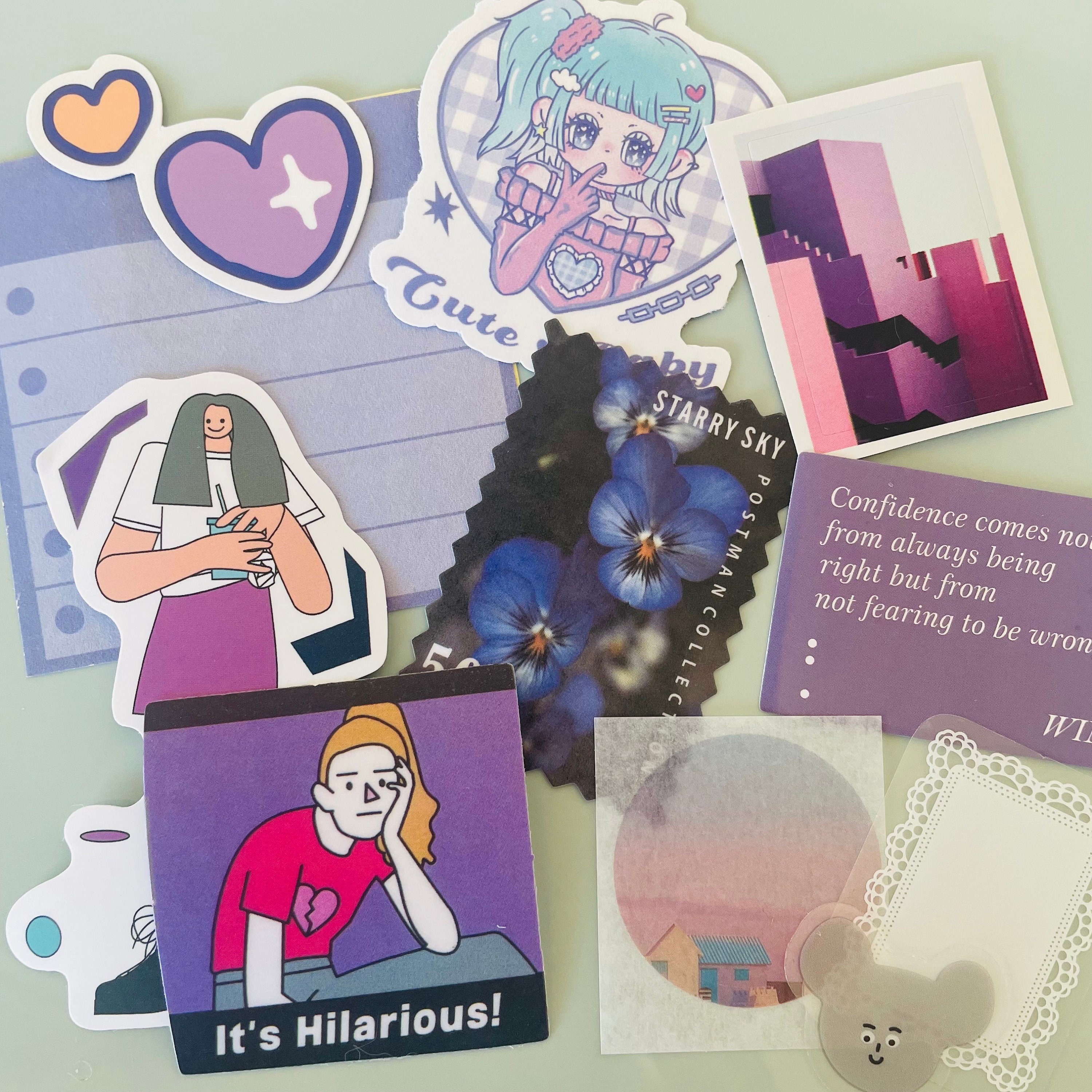 Small Sticker Pack 10 Pieces Assorted Types - Etsy