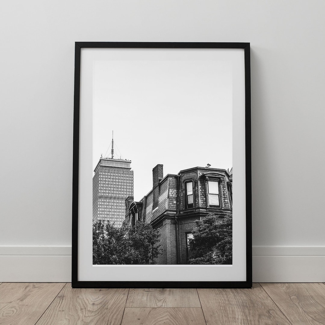 Boston Skyline Wall Art Black and White, Boston Photography, Black and ...