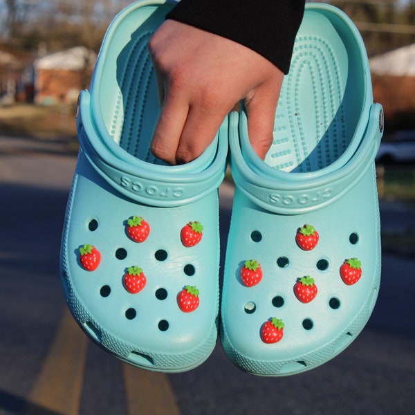 Strawberry “crocs”charm - Etsy