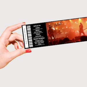 Editable Concert Ticket Template, Printable Concert Ticket Ticket ...