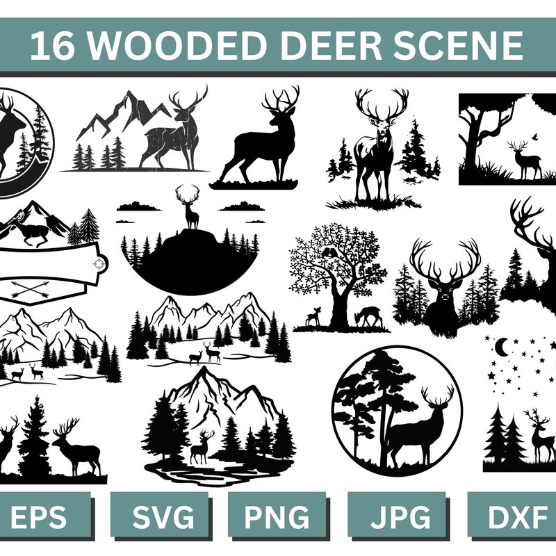 Deer Scene Svg - Etsy
