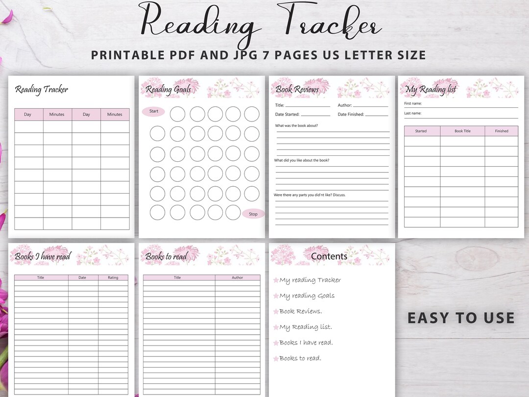 Reading Tracker,reading Journal, Reading Log, Reading Planner, Reading ...