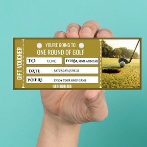 Surprise Golf Ticket, Surprise Trip, Gift Voucher, Ticket Template for ...