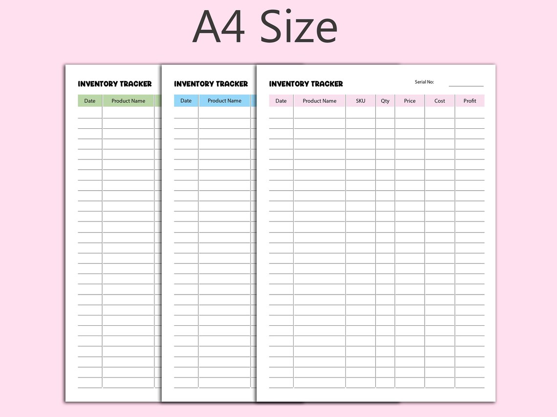 Editable Inventory Log, Inventory Tracker, Product Inventory, Inventory ...