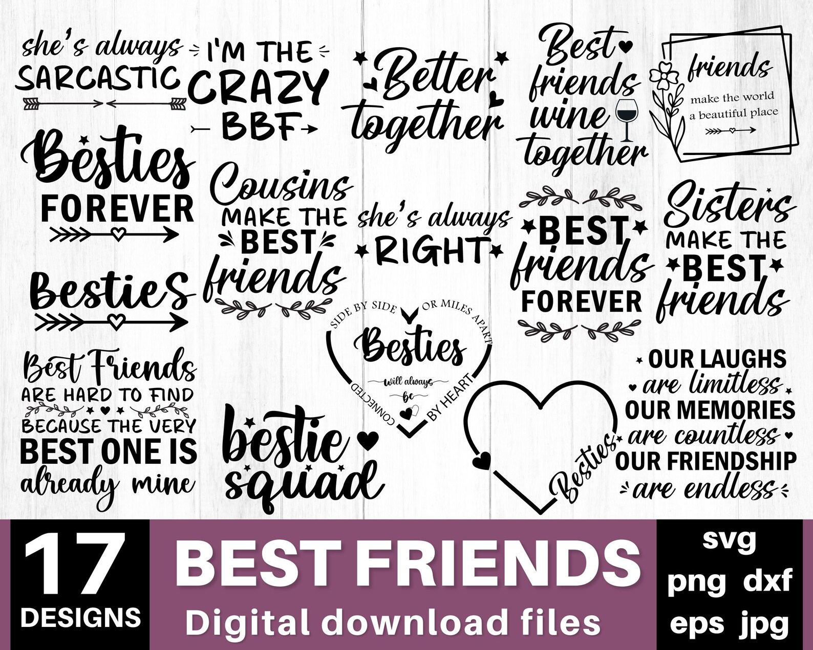 Best Friends Svg, Friendship Svg, Besties Svg, Friends Svg, Bff Svg ...