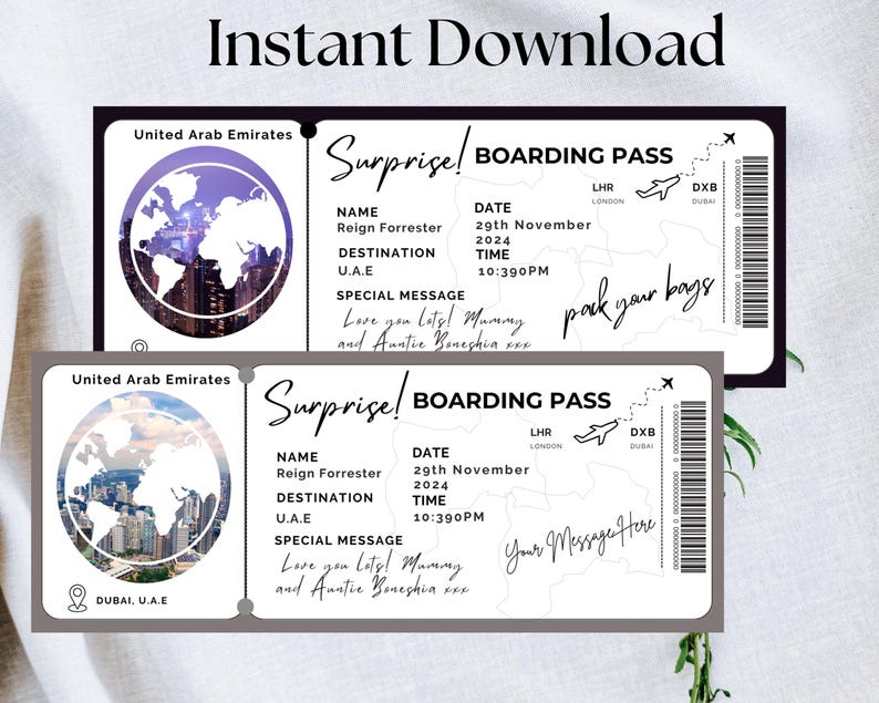 Printable Boarding Pass Ticket, Boarding Pass Invite, Canva Boarding ...