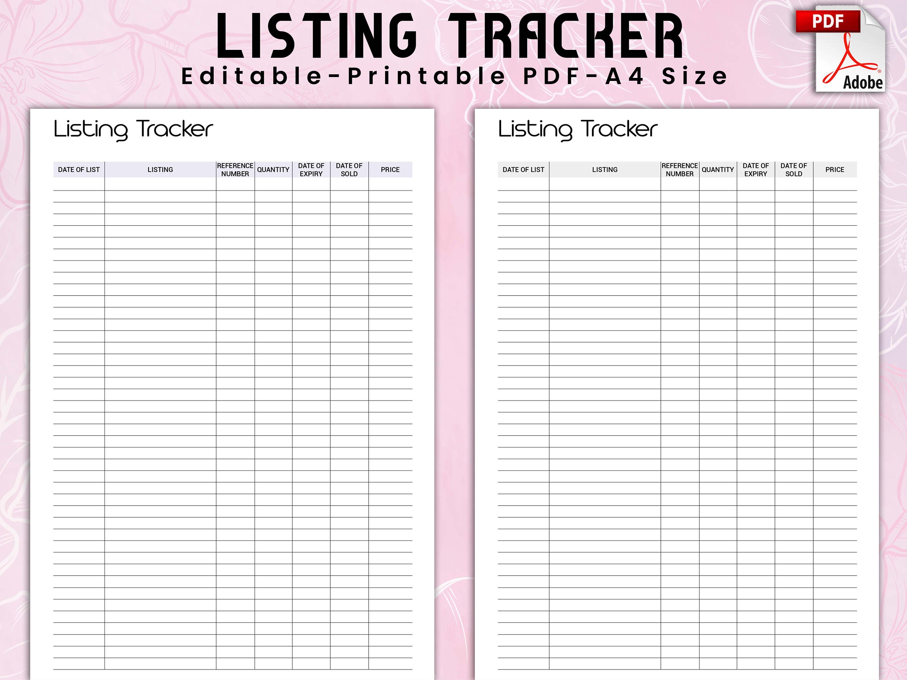 Editable Listing Tracker, Listing Organizer Printable, Online Listing ...