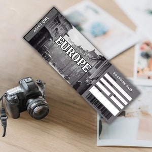 Printable Europe Surprise Trip Ticket Template, Europe Surprise Ticket ...