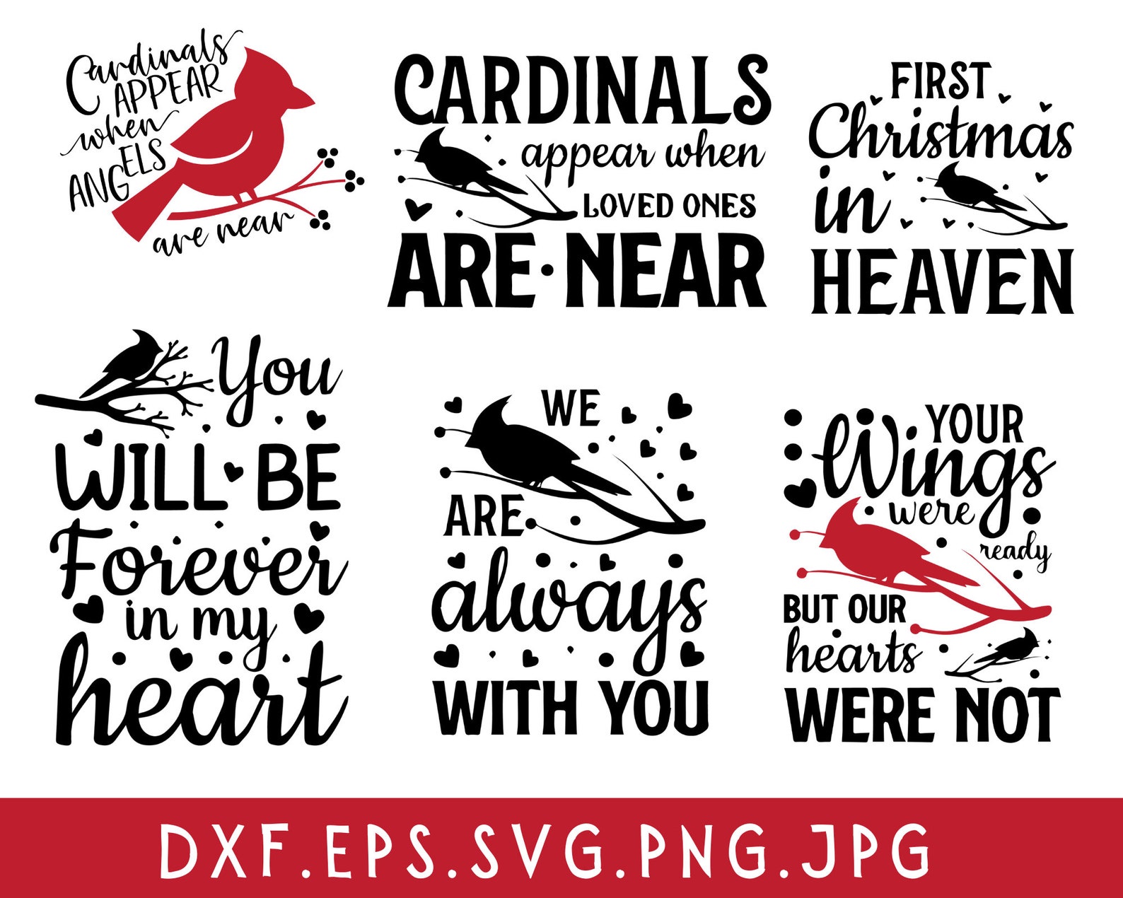 Cardinal Memorial Svg Bundle,cardinal Memorial Png,am Always With You ...