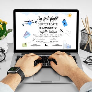 Editable First Flight Certificate, First Vacation Gift, Editable ...