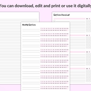 Editable Self Care Checklist Bundle, Self Care Checklist Printable ...