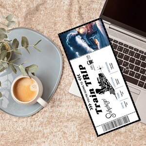 Editable Train Trip Surprise Ticket, Train Trip Gift Voucher, Surprise ...