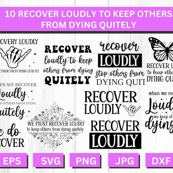 We Recover Loudly Png - Etsy