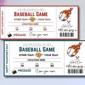 Editable Baseball Game Surprise Ticket, Baseball Game Ticket, Sports ...