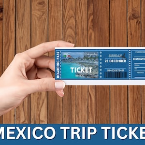 Printable Mexico Surprise Trip Ticket Template, Boarding Pass Ticket ...