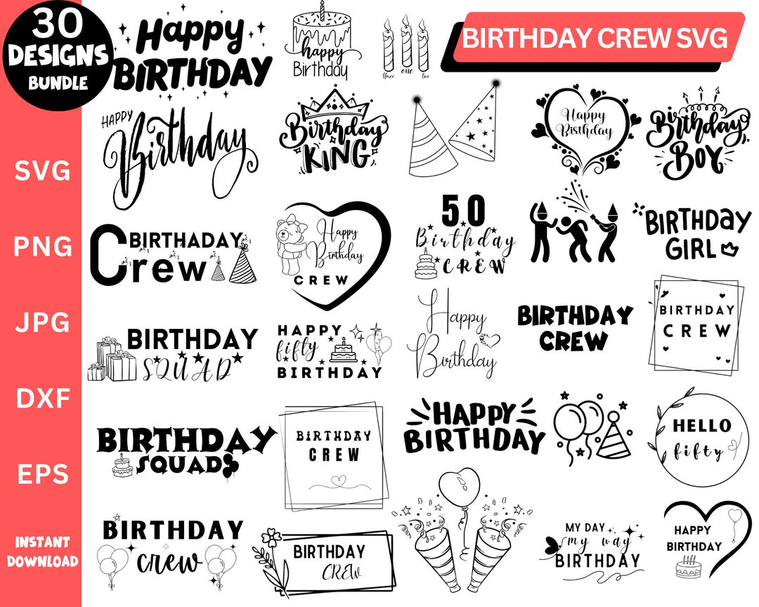 Birthday Crew Svg, Birthday Squad Svg, Birthday Svg, Birthday Queen Svg ...