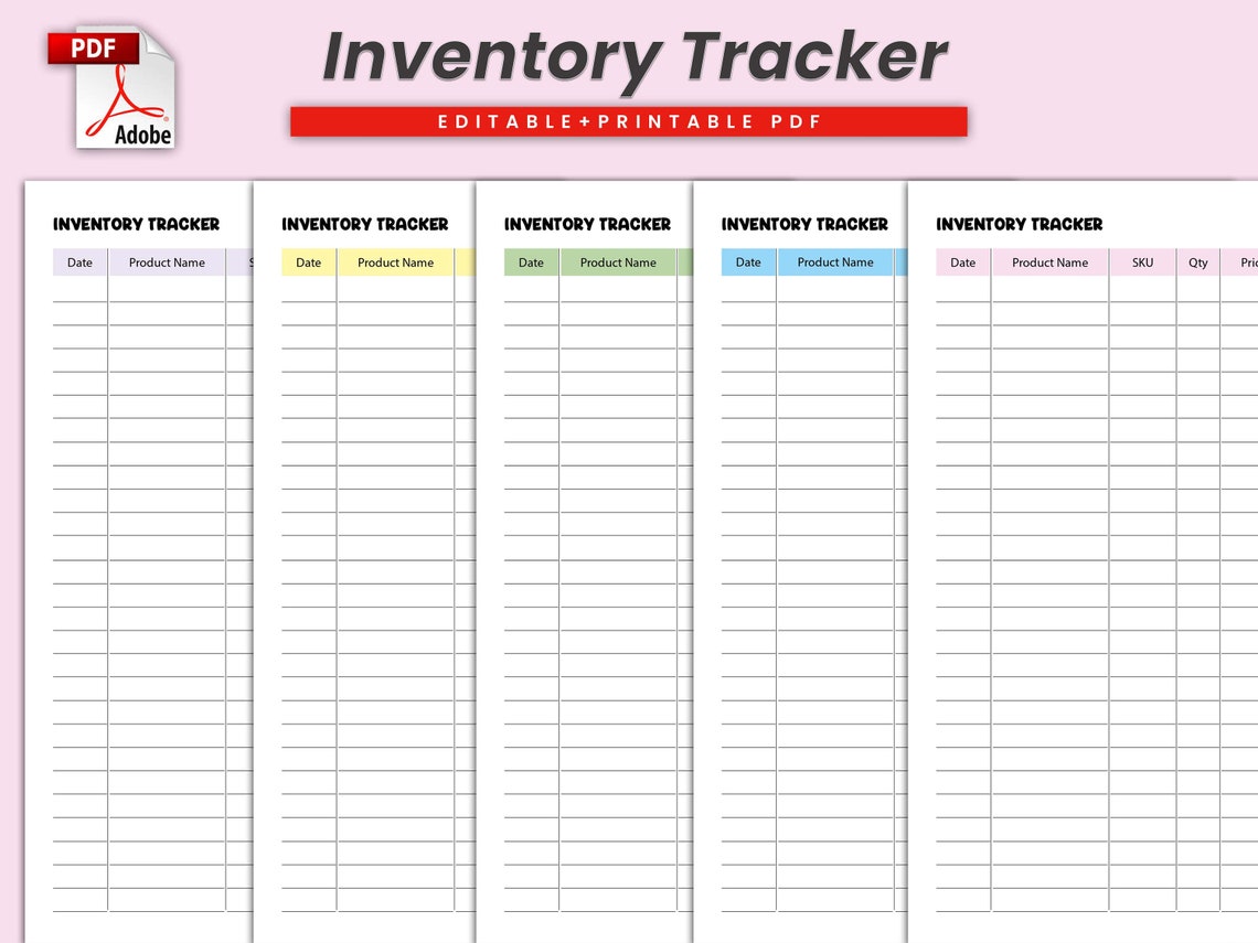 Editable Inventory Log, Inventory Tracker, Product Inventory, Inventory ...
