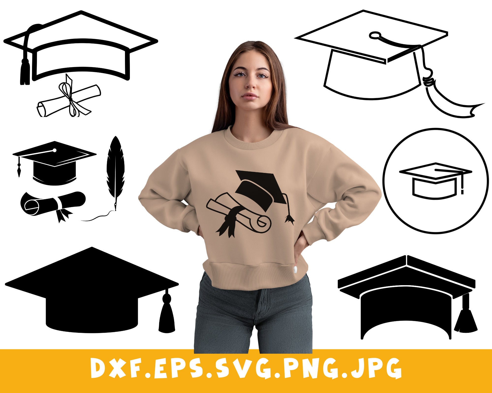 Graduation Hat Svg Bundle Graduation Clipart Graduation Svg - Etsy