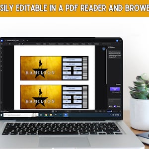 Printable Hamilton Theatre Show Ticket Template, Surprise Gift Ticket ...