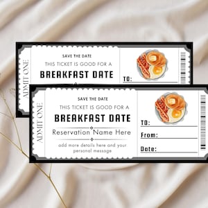 Breakfast Voucher Template, Breakfast Invite, Surprise Breakfast ...