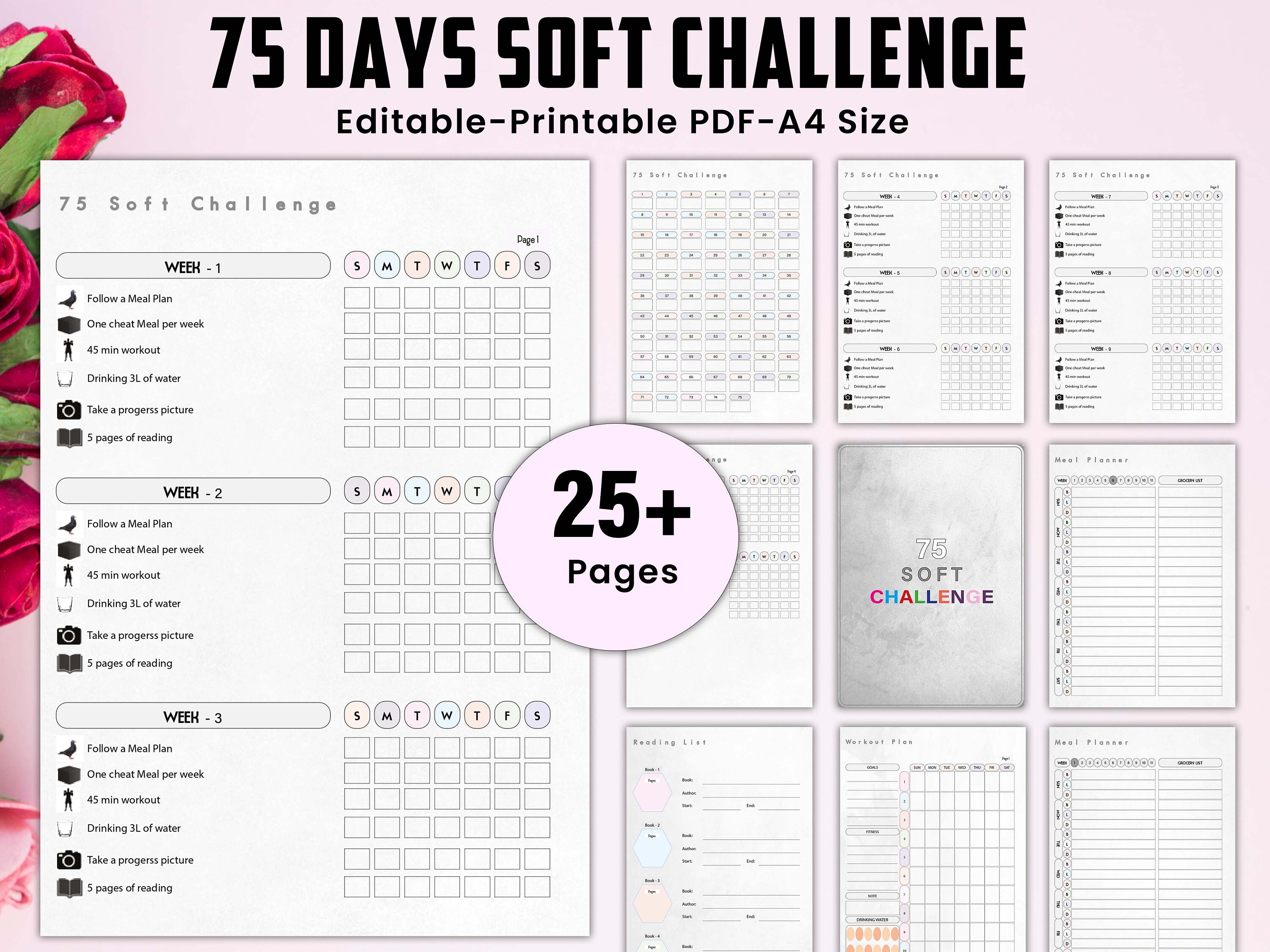 Editable 75 SOFT Challenge, Printable 75 SOFT Challenge, 75soft ...