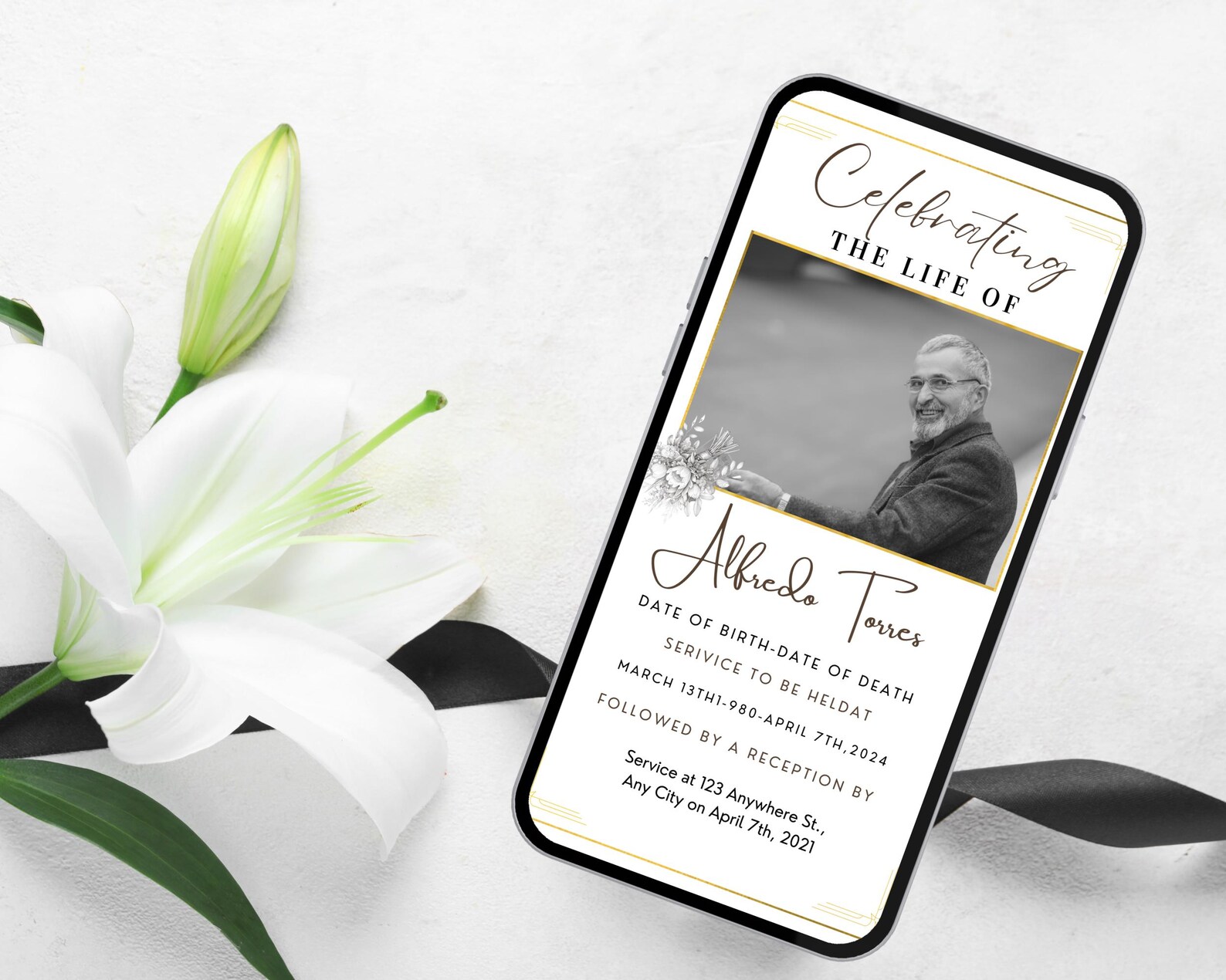 Editable Funeral Invitation, in Loving Memory, Funeral Invite ...