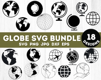 Globe Svg Bundle, Globe Svg, Earth Svg, Snow Globe Svg, World Svg ...