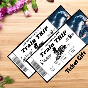 Editable Train Trip Surprise Ticket, Train Trip Gift Voucher, Surprise ...