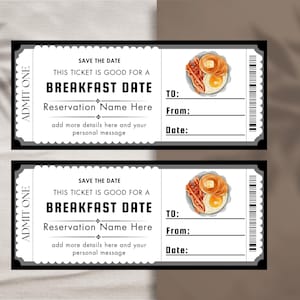 Breakfast Voucher Template, Breakfast Invite, Surprise Breakfast ...