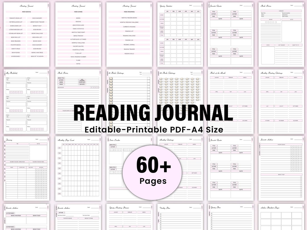 Reading Journal Template, Reading Journal Printable, Reading Journal ...
