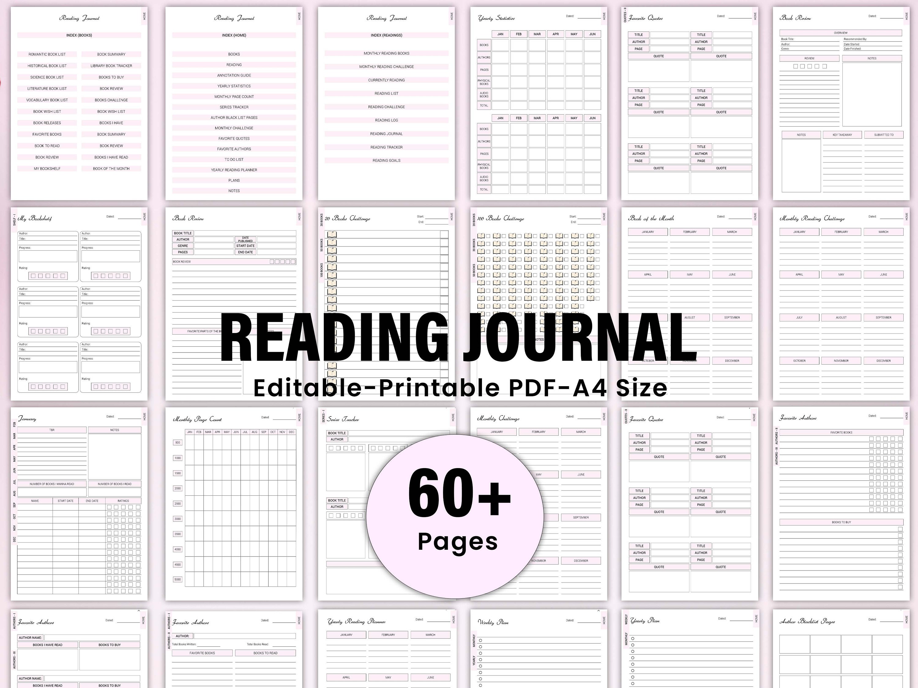 Reading Journal Template, Reading Journal Printable, Reading Journal ...