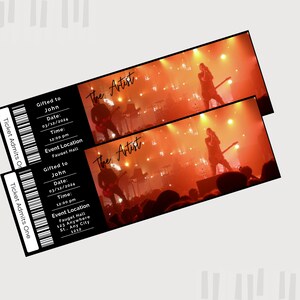 Editable Concert Ticket Template, Printable Concert Ticket Ticket ...