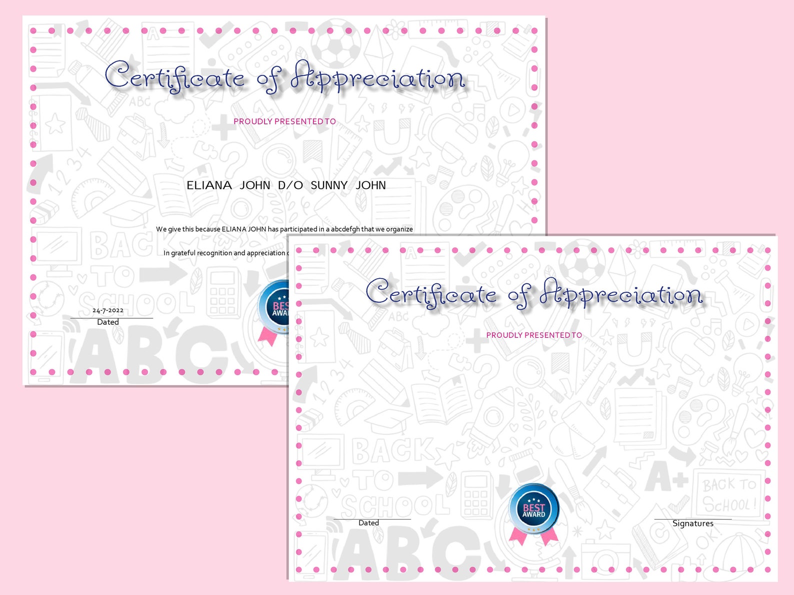 Editable Certificate of Completion Template Certificate of - Etsy