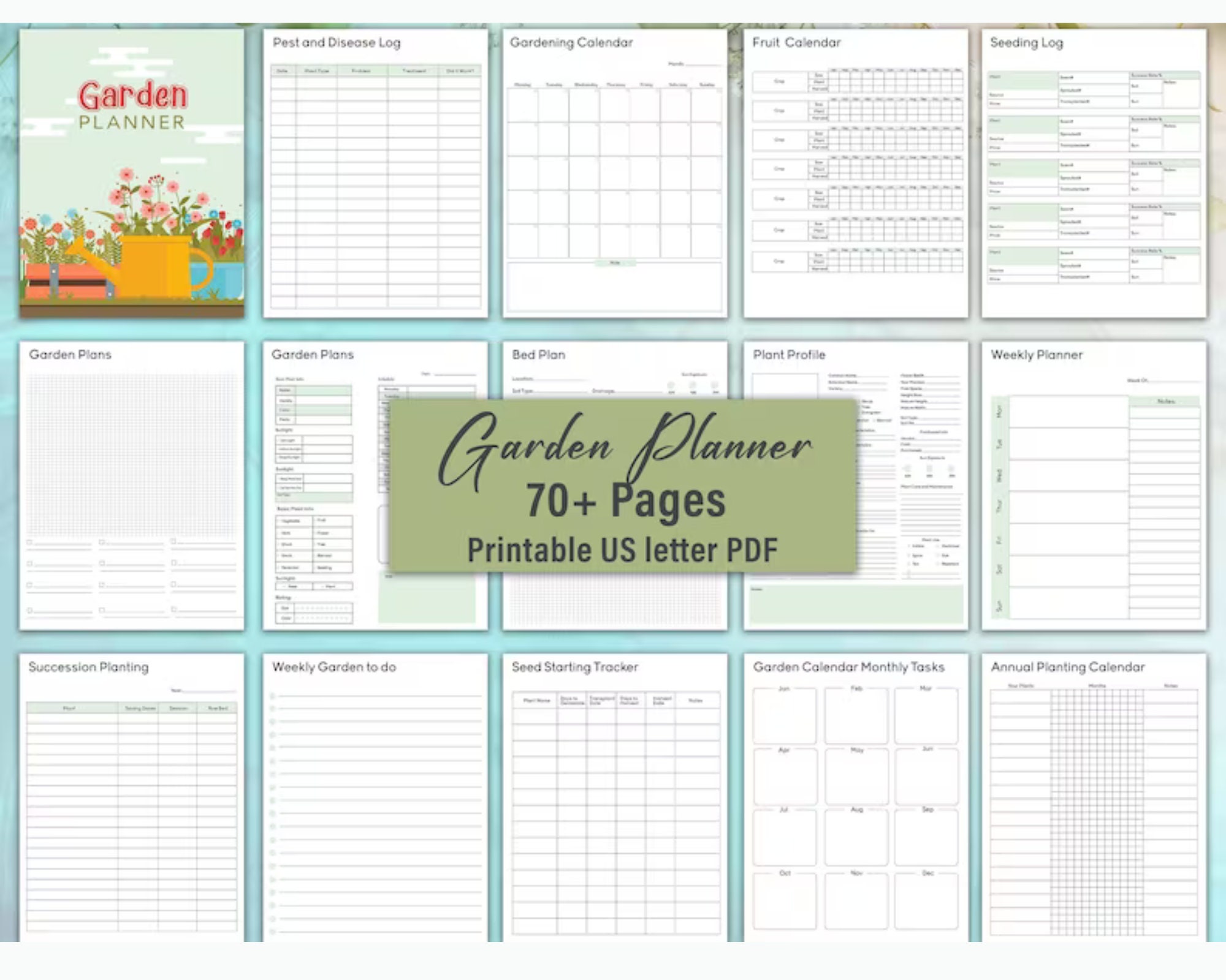 Printable Templates Bundle Garden Planner Income Tracker - Etsy