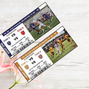 Football Game Ticket Template, Football Game Surprise Gift, Anniversary ...