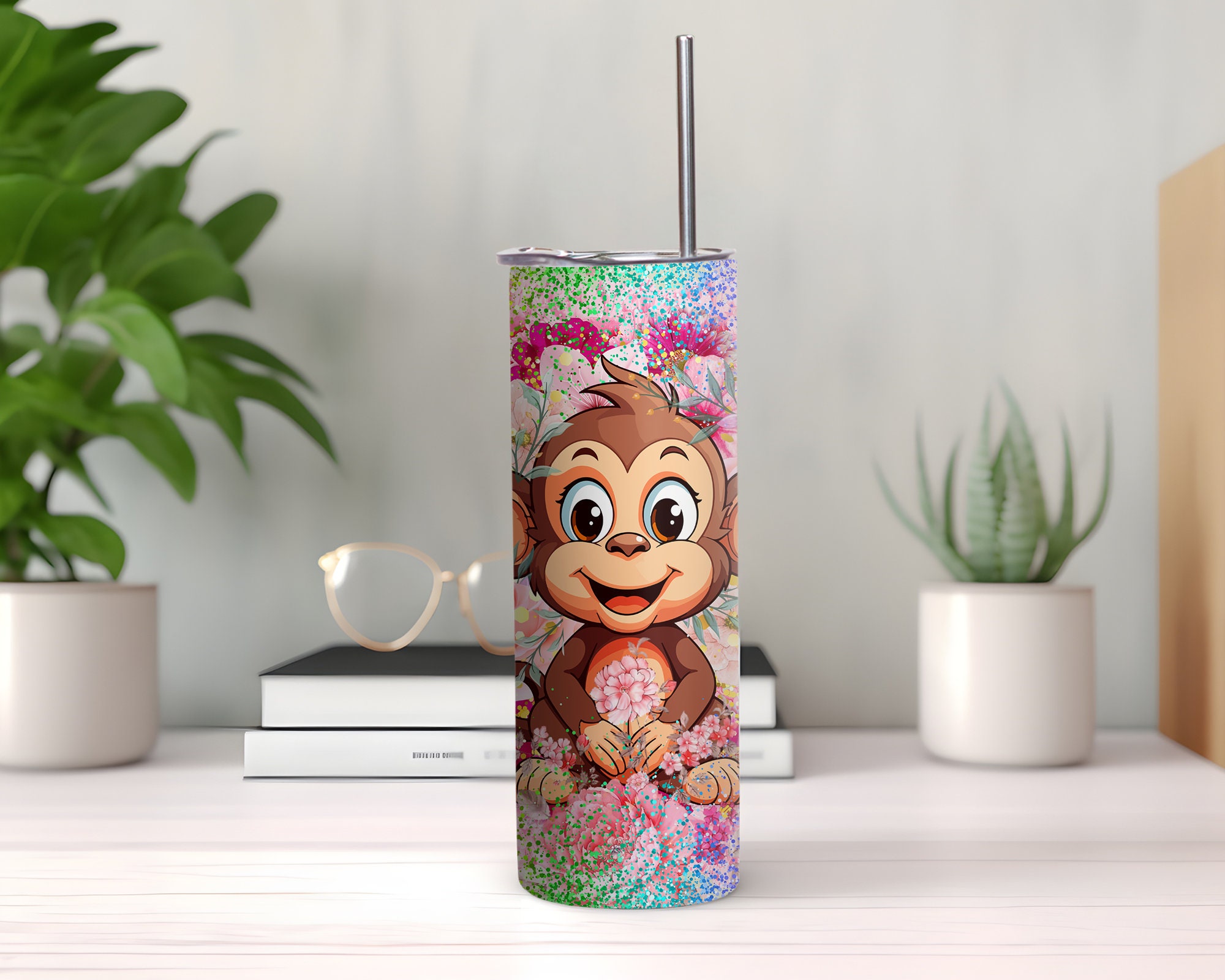 Monkey Tumbler Wrap, Tumbler Wrap Png, Monkey Tumbler, 3d Tumbler Wrap ...