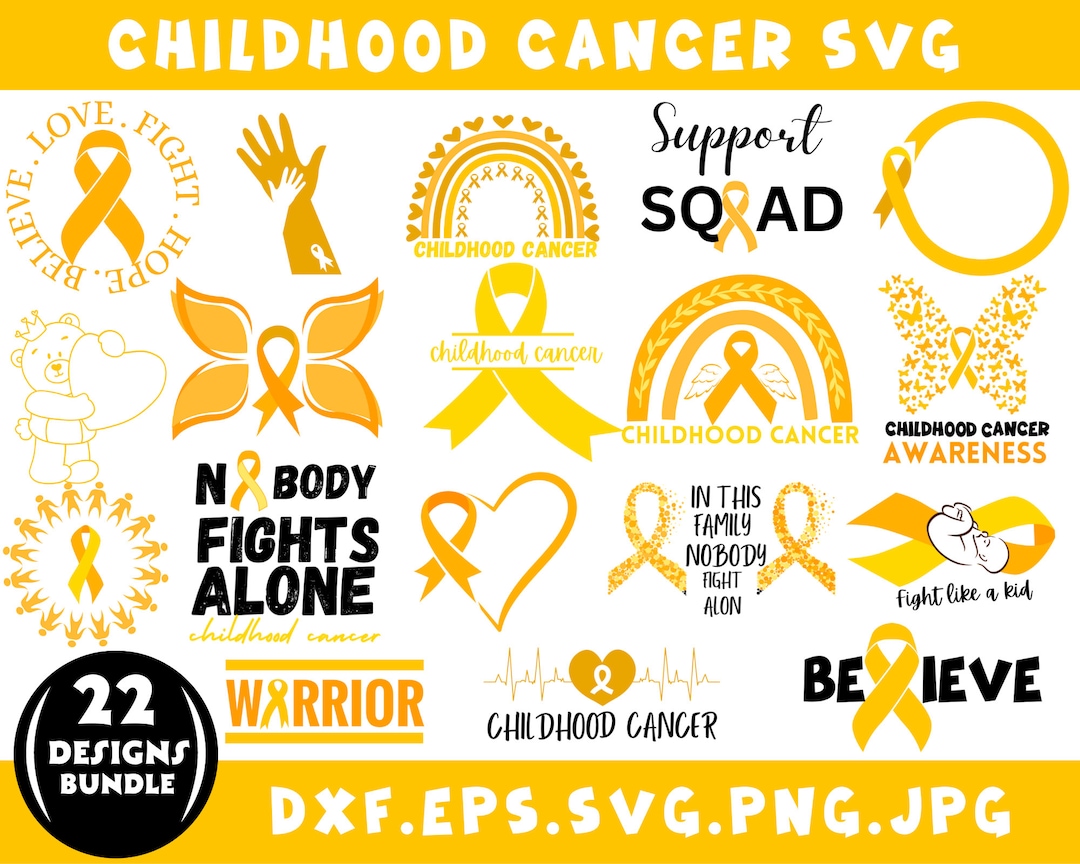 Childhood Cancer Svg, Cancer Ribbon Svg, Cancer Awareness Svg ...